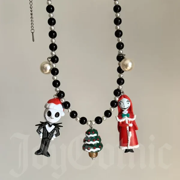 Handmade Nightmare before Christmas Necklace, Jack and Sally